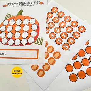 Pumpkin Reward Chart, Potty Training Chart, Reward Behavior Chart for ...
