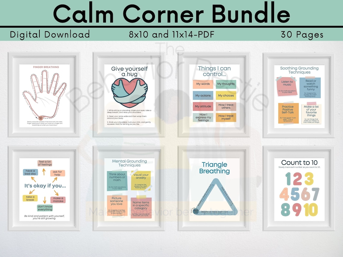 Calm Corner Posters printable Calm Corner Poster Bundle Calm Corner ...