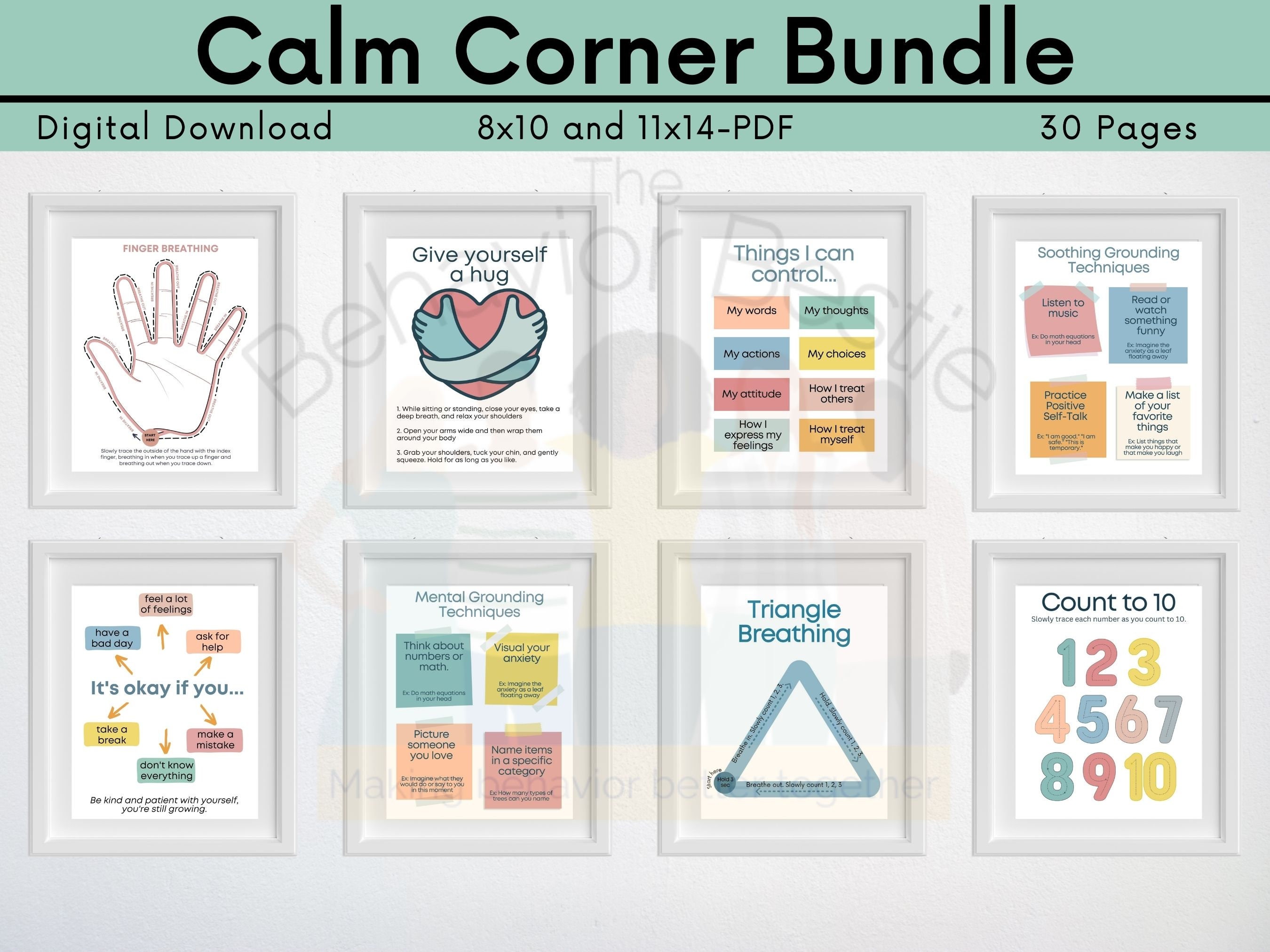 Calm Corner Posters |printable Calm Corner Poster Bundle | Calm Corner ...