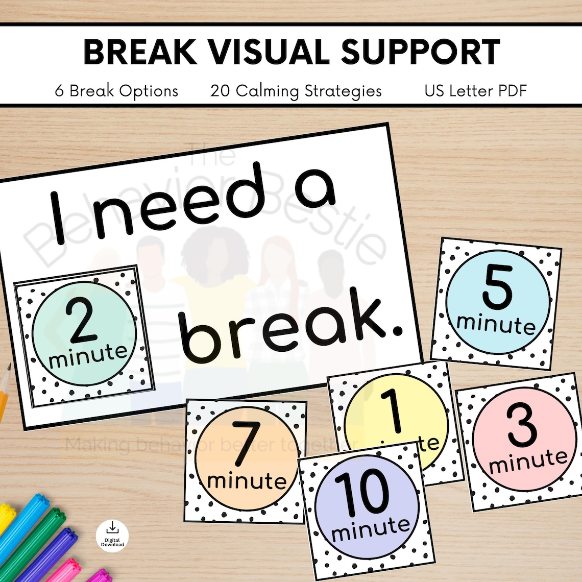 Classroom Break Cards: Calm Down Corner Visuals (digital Download) - Etsy