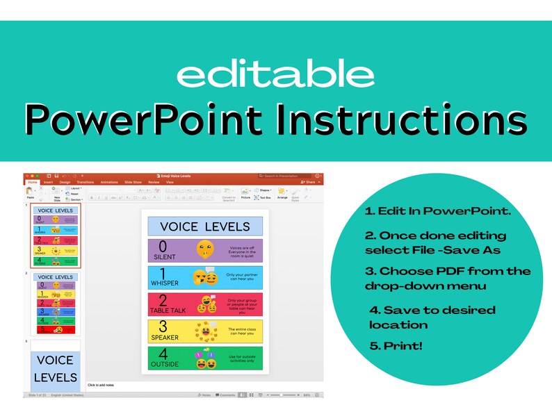 Emoji Voice Level Signs for Classroom Classroom Voice Levels Voice ...