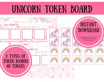 Unicorn Token Board - Etsy