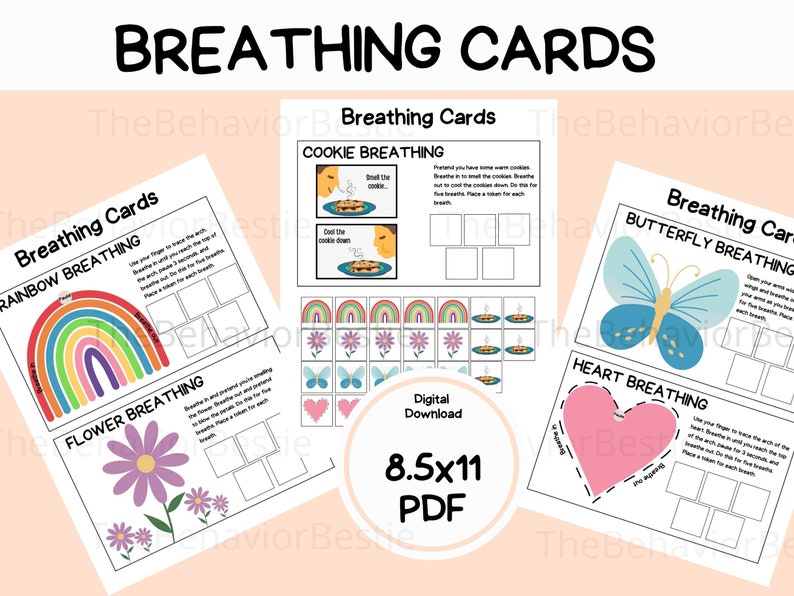 Breathing Exercise Cards for Kids: Calming & Coping Tools (PDF) - Etsy