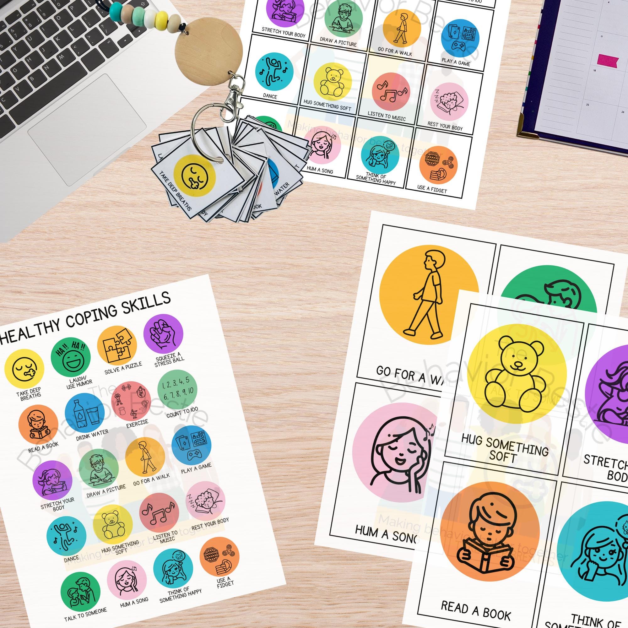 Coping Skills Cards for Kids: Stress Management, Emotional Regulation ...
