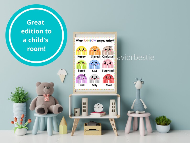 Rainbow Feelings Chart: Social Emotional Learning (PDF) - Etsy