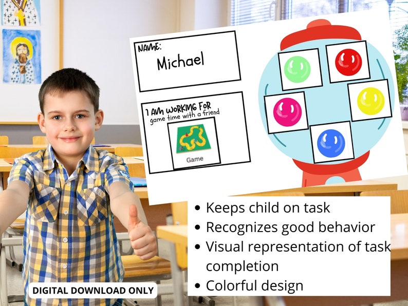 Gumball Sticker Chart Gumball Token Board Positive Behavior Chart ...