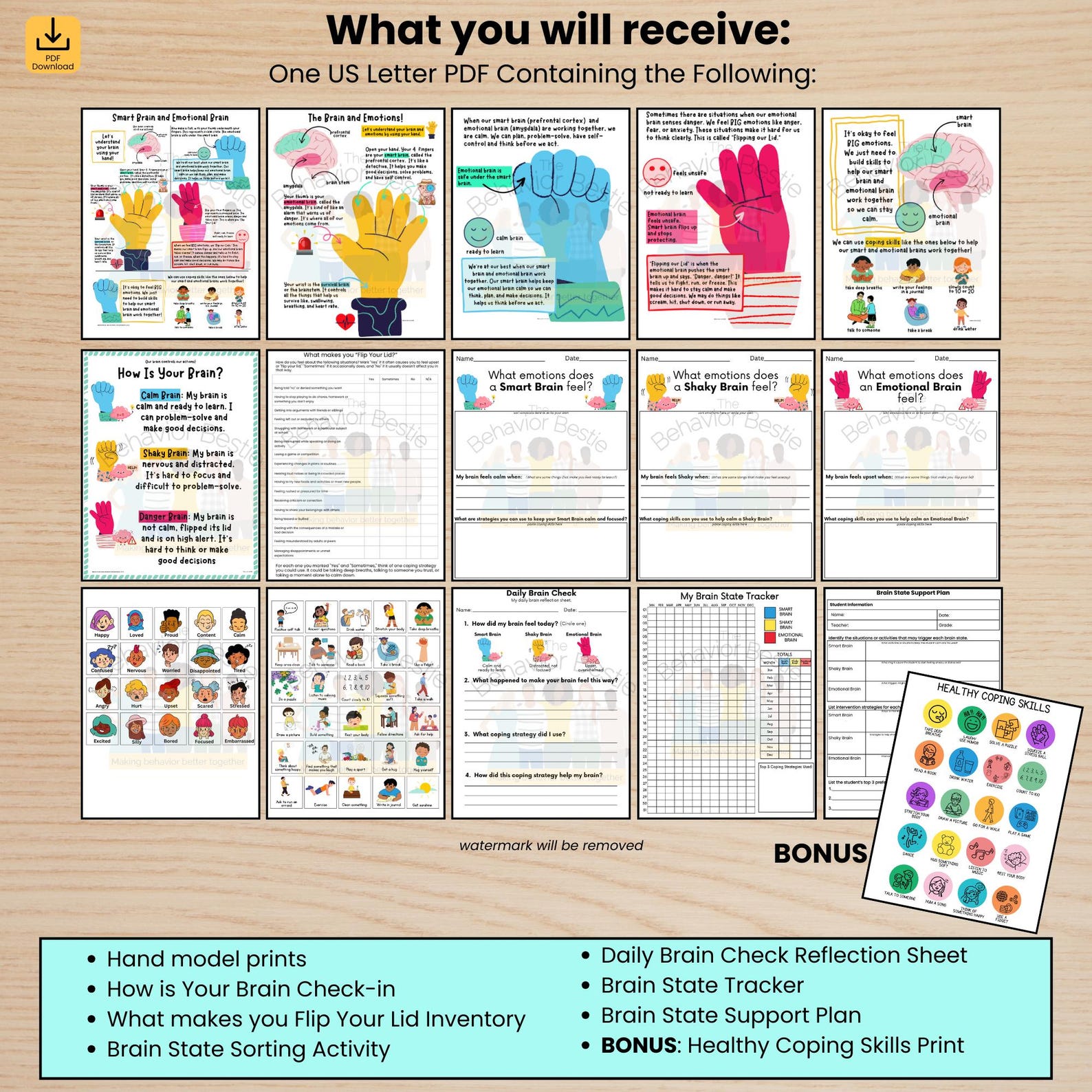 Printable Hand Model of the Brain, Upstairs and Downstairs Brain ...
