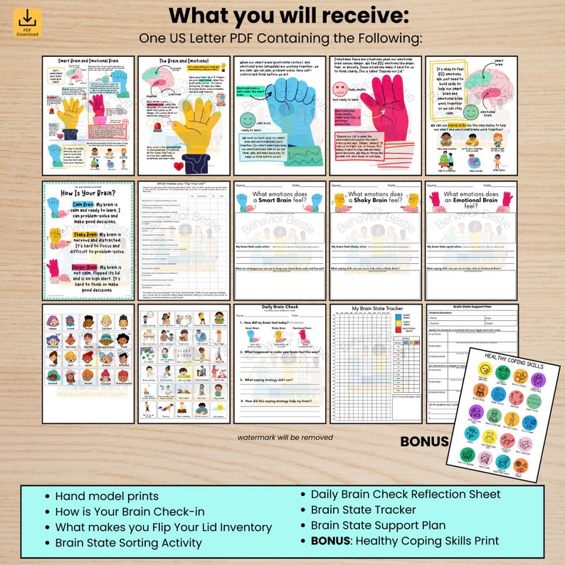 Printable Hand Model of the Brain, Upstairs and Downstairs Brain ...