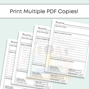 Classroom Routine Planning Form: Editable Templates (digital Download ...