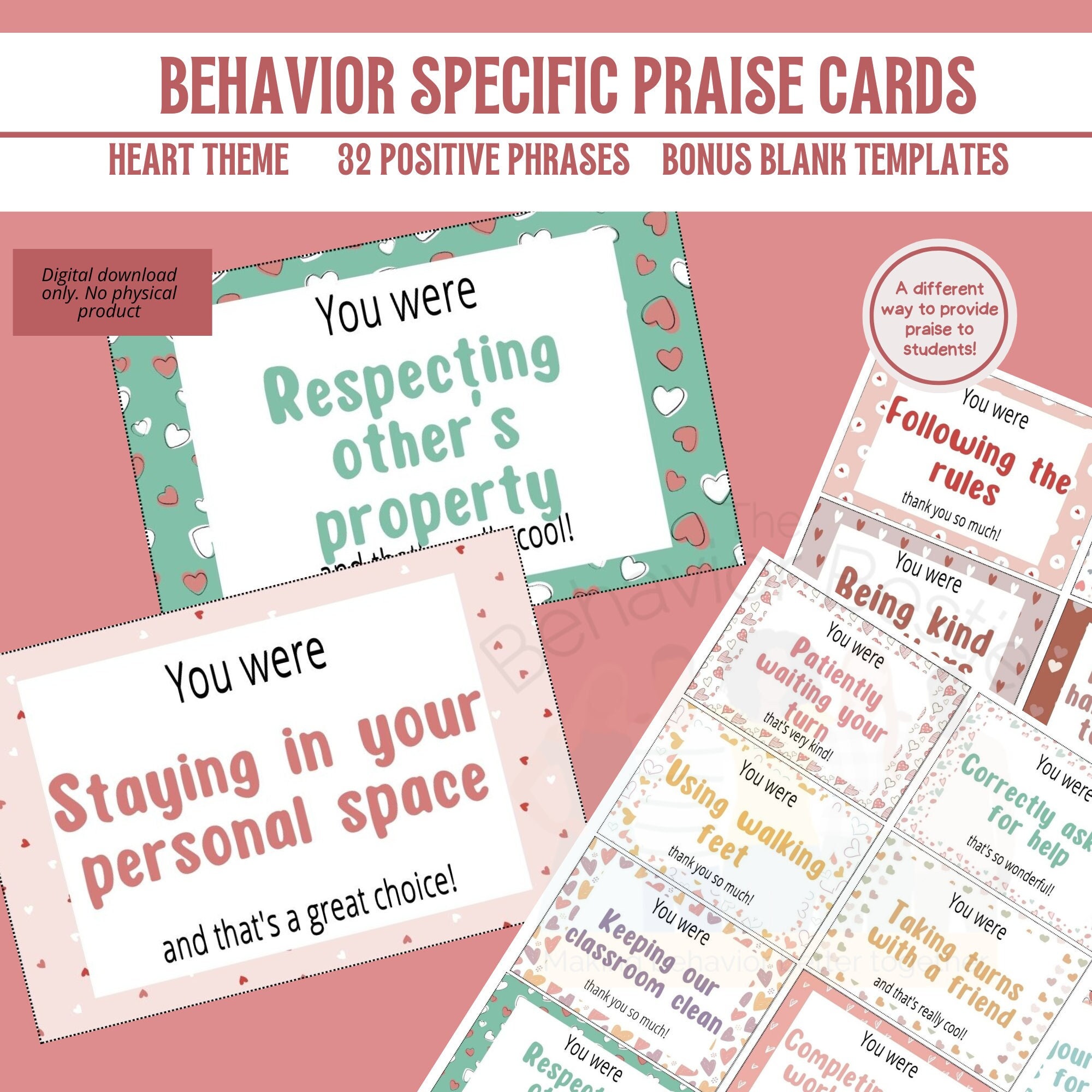 Student Praise Cards Behavior Specific Praise Printable Positive Notes ...