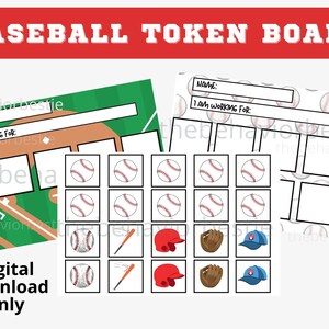 Baseball Sticker Chart/baseball Reward Chart/ Printable Baseball Token ...