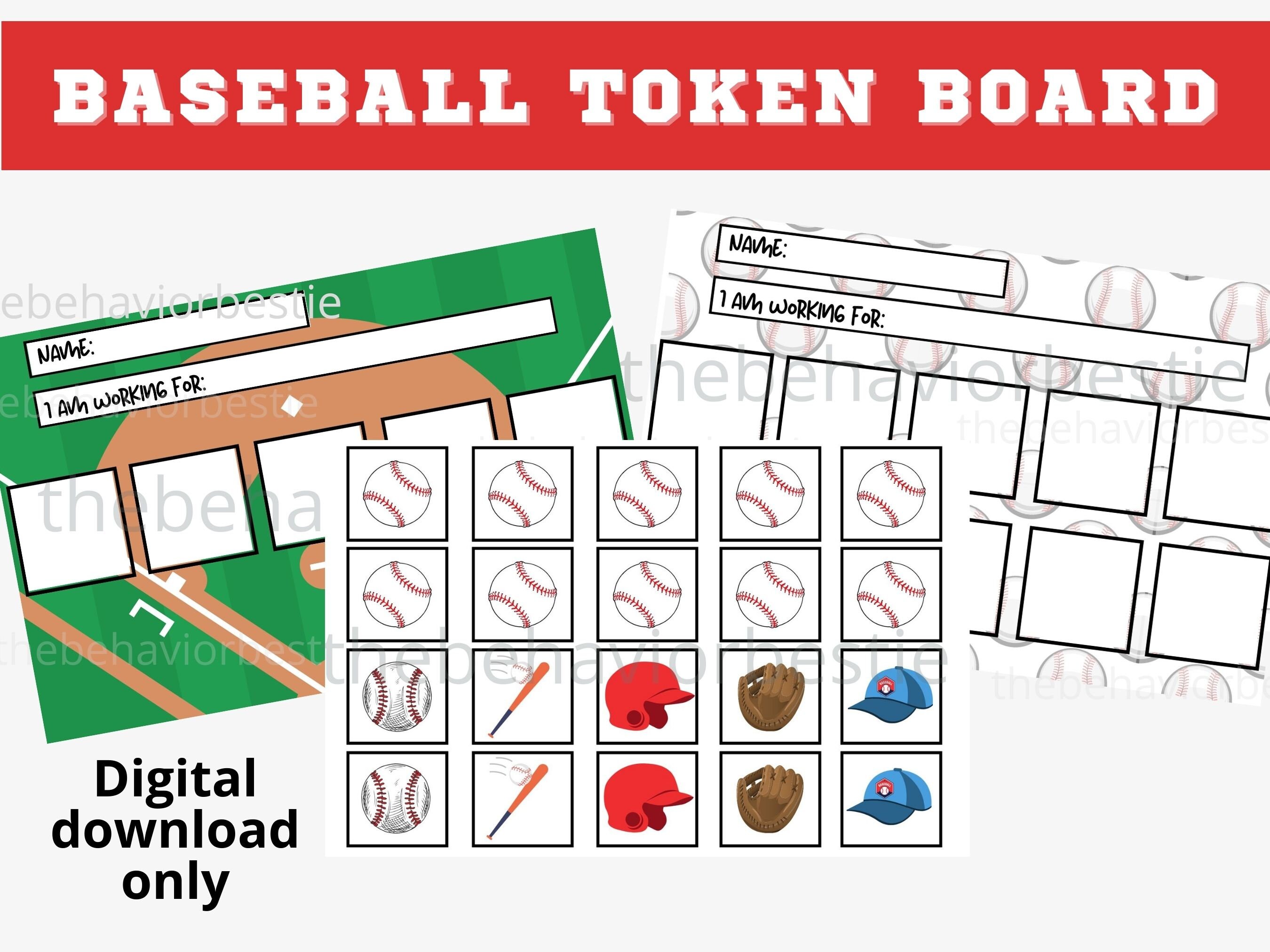 Baseball Sticker Chart/baseball Reward Chart/ Printable Baseball Token ...