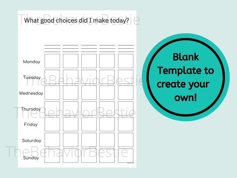 Good Behavior Chart Good Choices Chart Positive Behavior - Etsy