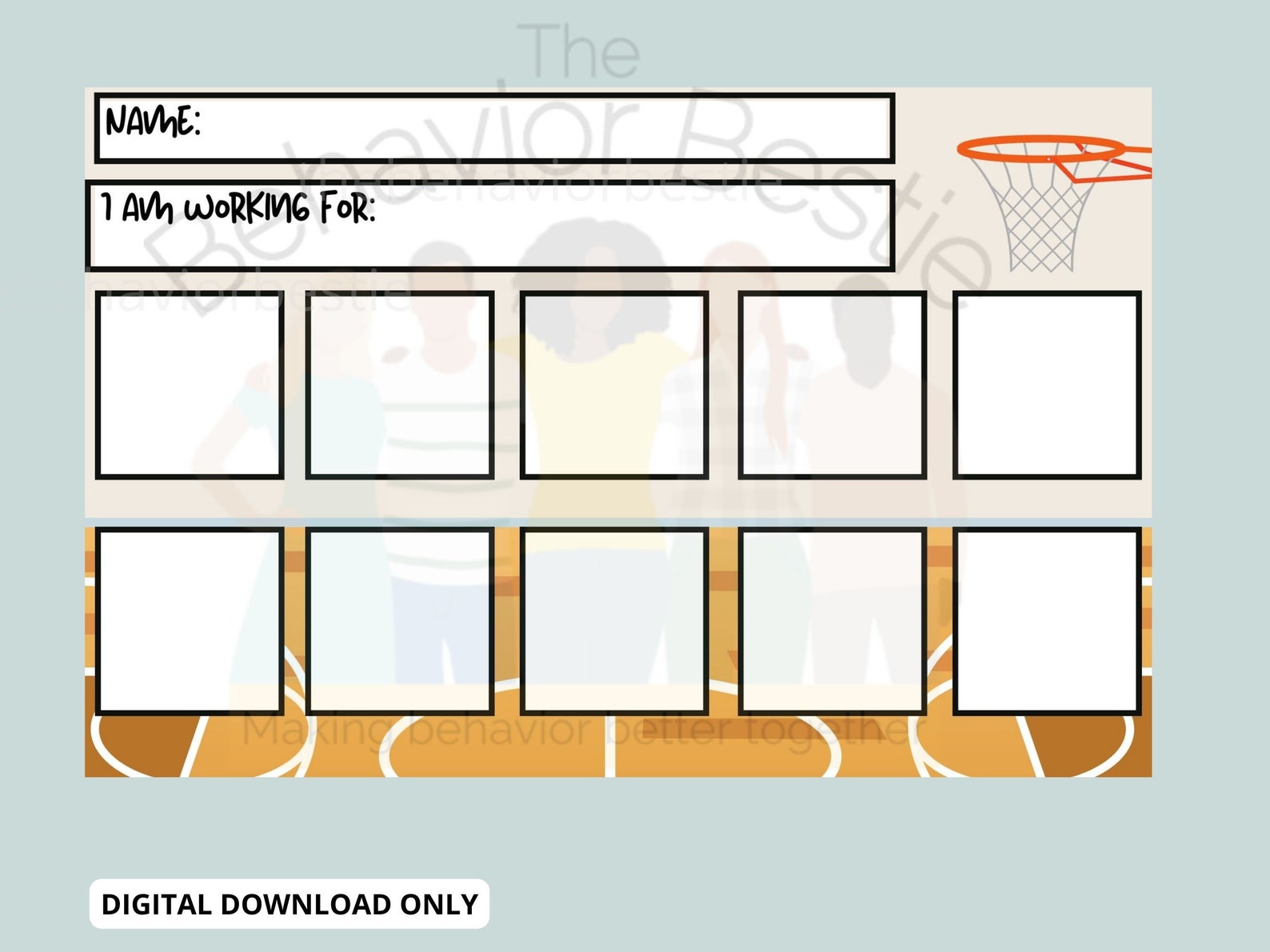Basketball Token Board: Printable Reward Chart (digital Download) - Etsy