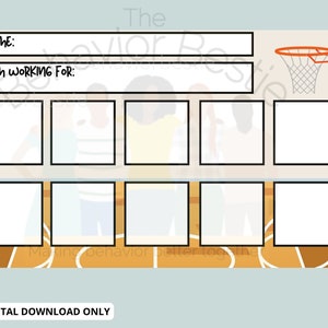 Basketball Token Board: Printable Reward Chart (digital Download) - Etsy