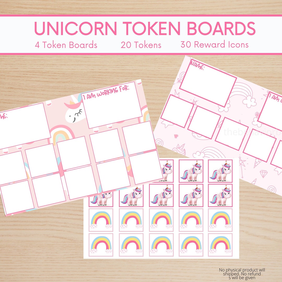 Unicorn Token Board/digital Reward Chart/instant Download Token Board ...