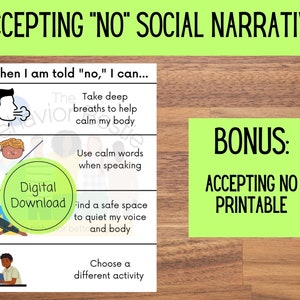 Accepting "no" Social Narrative: Social Skills Story (digital Download ...