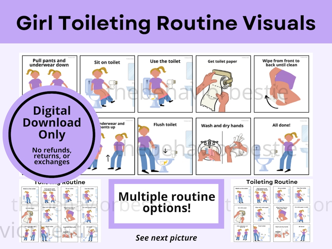 Printable Girl Potty Routine Visual Toileting Routine - Etsy