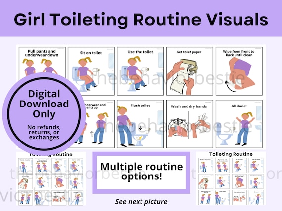 Printable Girl Potty Routine Visual Toileting Routine - Etsy Australia