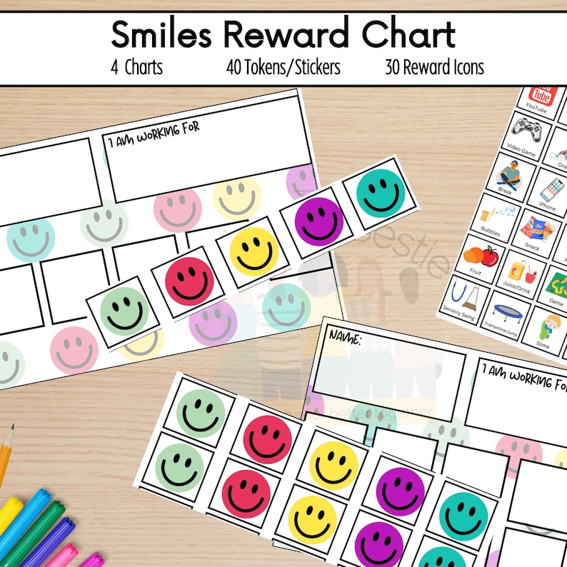 Printable Smiley Face Token Board: Student Reward Chart (PDF) - Etsy