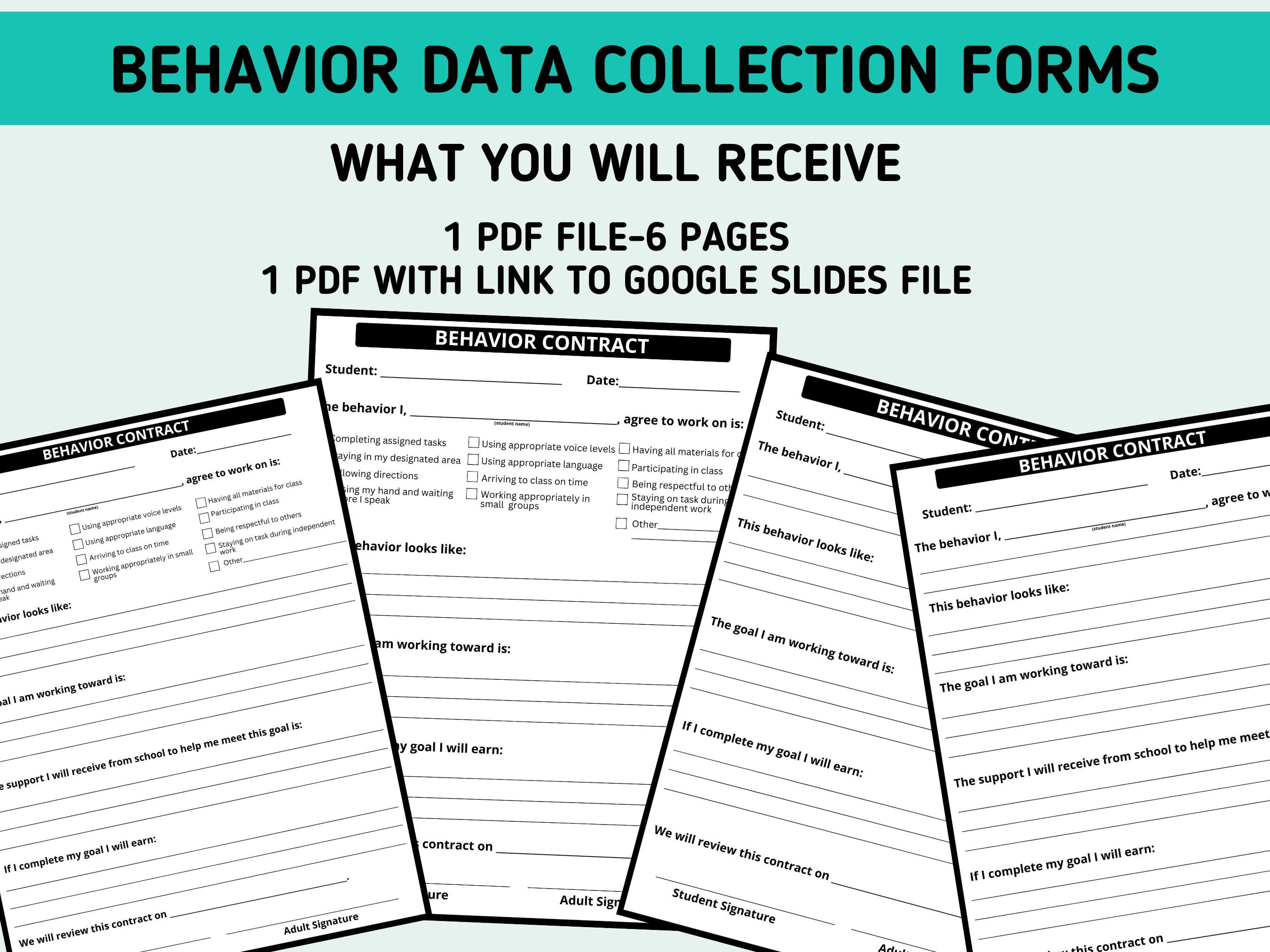 Customizable Student Behavior Contract: Positive Discipline (PDF ...
