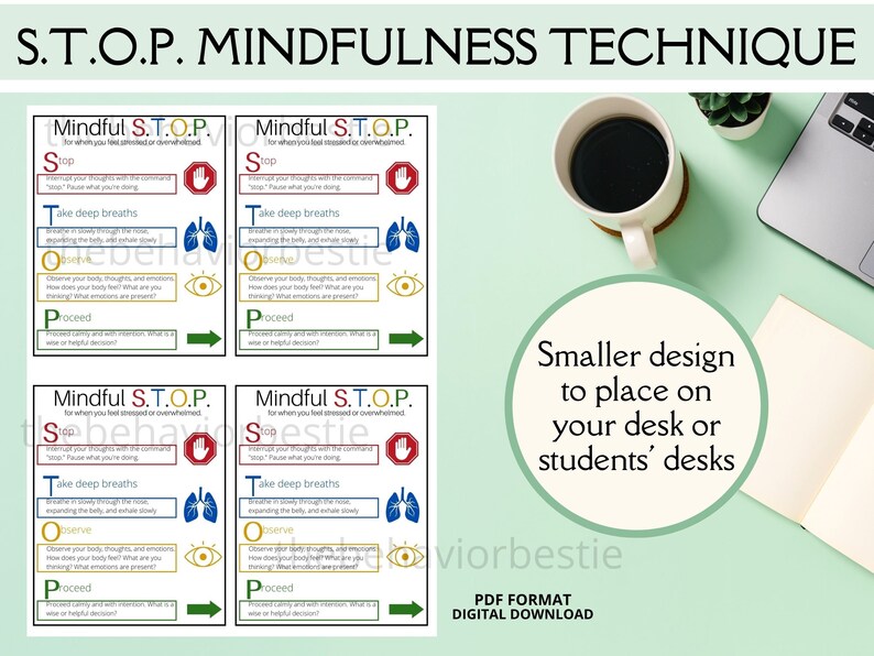 STOP Mindfulness Technique - Etsy