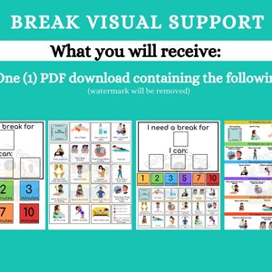 Break Visual Support | I Need a Break Visual | Break Card | Take A ...