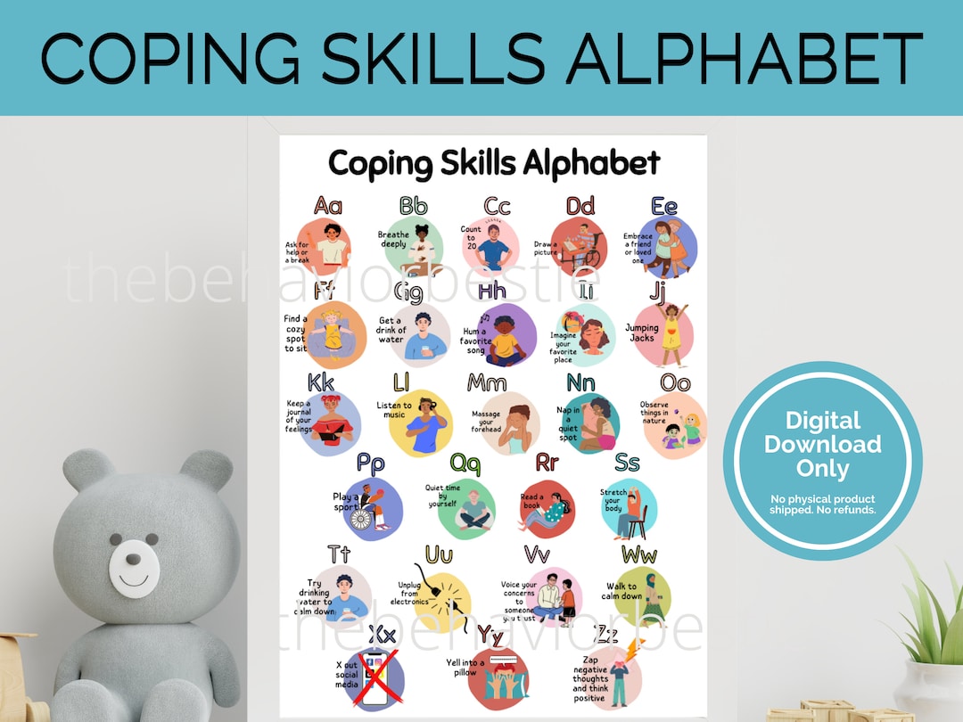 Coping Skills Alphabet Coping Skills Poster Self - Etsy Israel