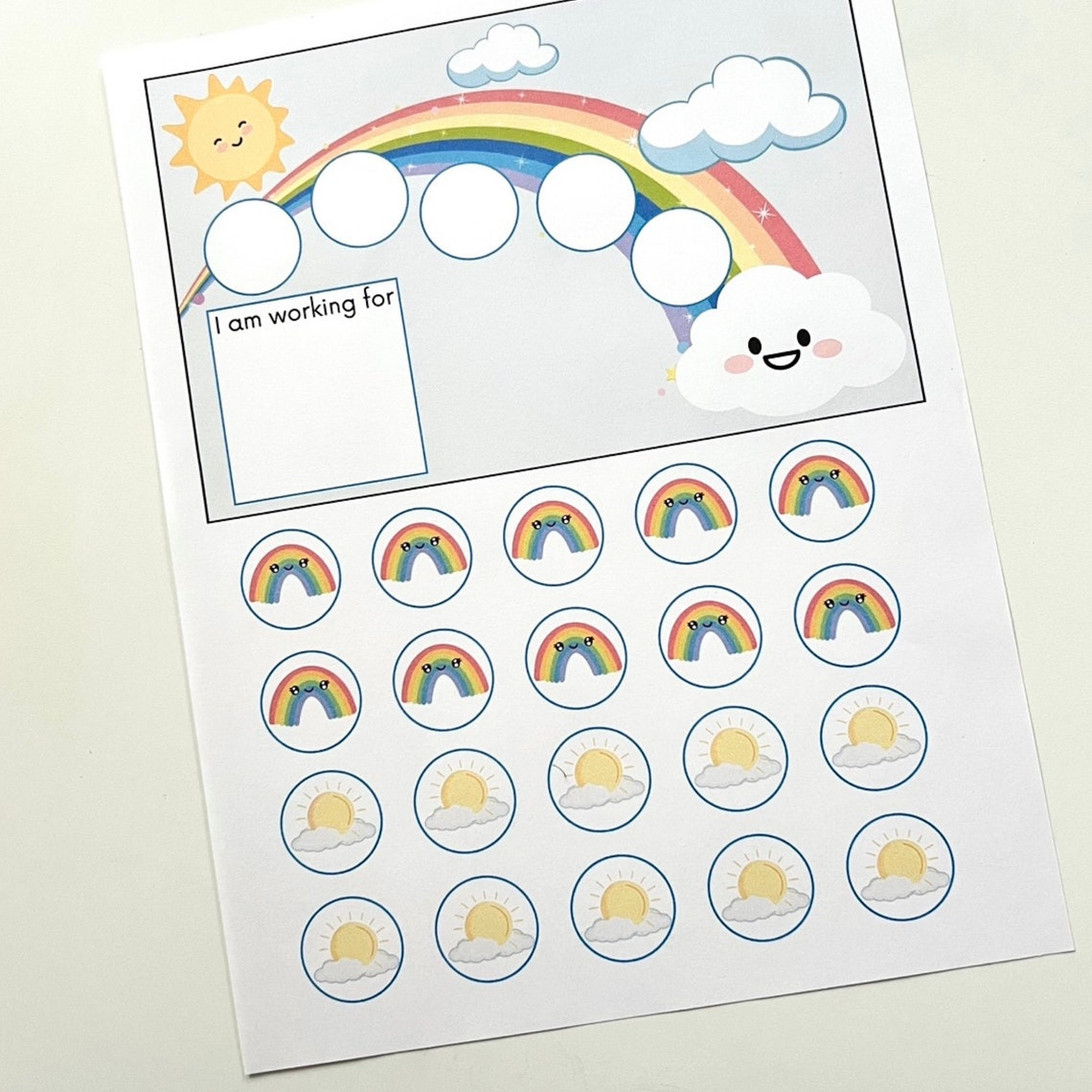 Rainbow Token Board, Rainbow Reward Chart for Kids, Autism Visual ...