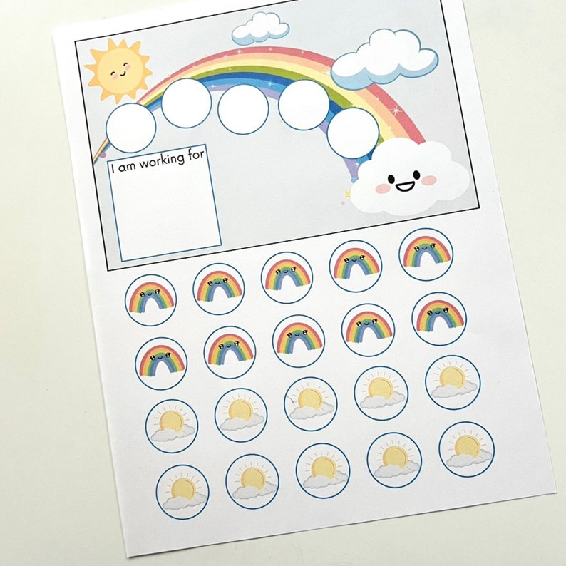 Rainbow Token Board, Rainbow Reward Chart for Kids, Autism Visual ...