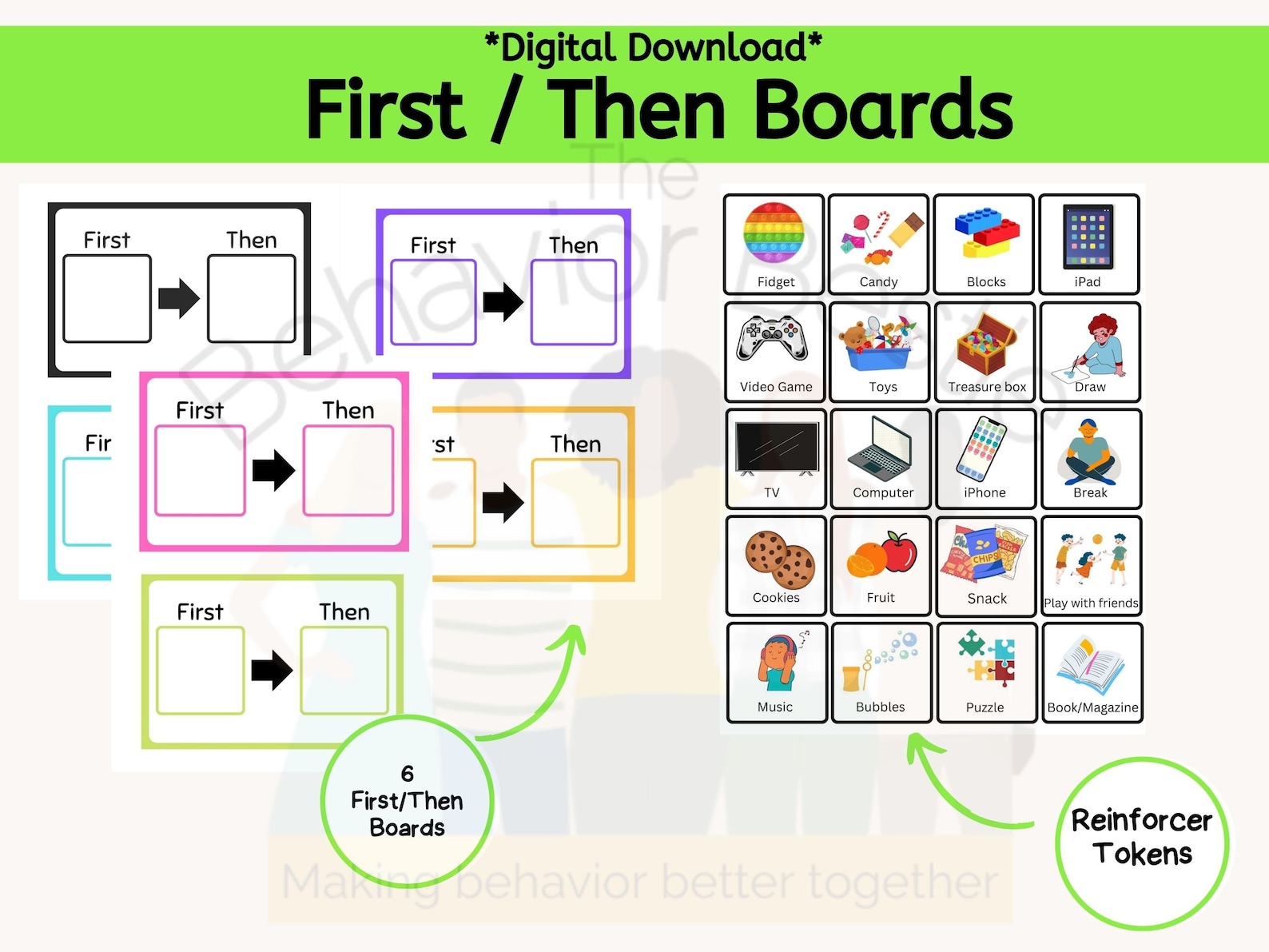 First Then Board: Visual Schedule With Activity Icons (PDF Download ...
