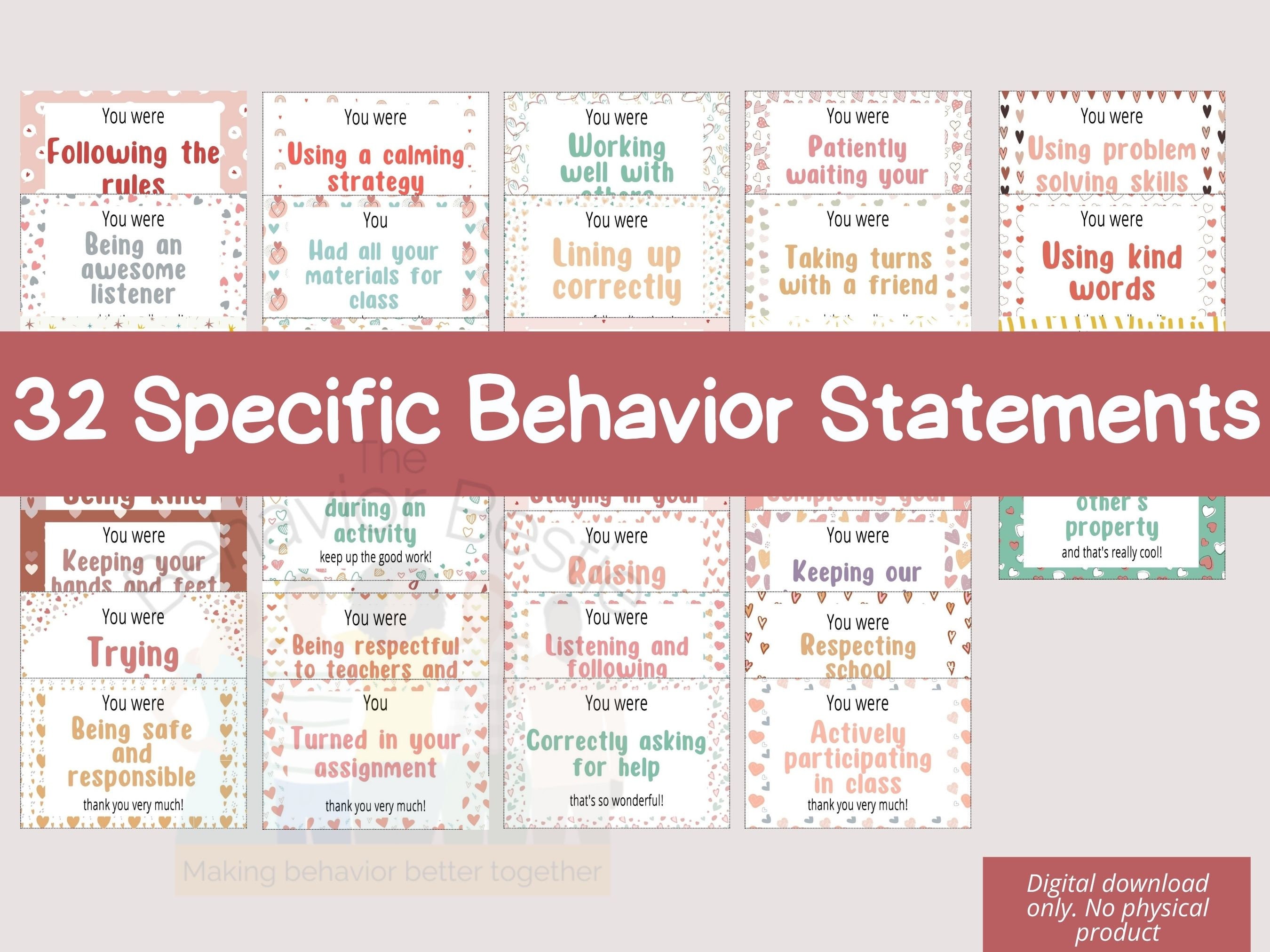 Student Praise Cards Behavior Specific Praise Printable Positive Notes ...