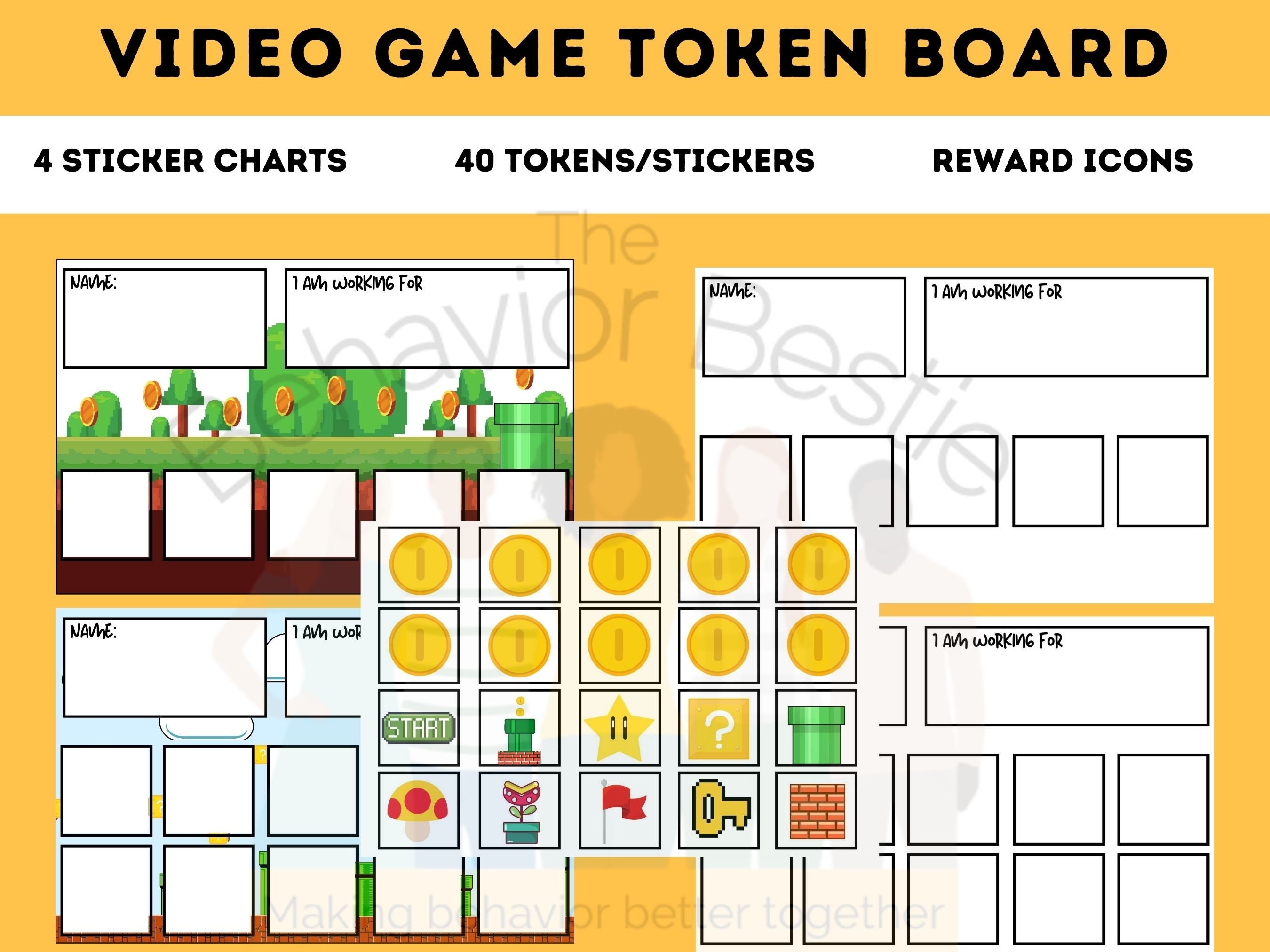 Video Game Reward Chart, Kids Reward Chart Video Game Theme - Etsy