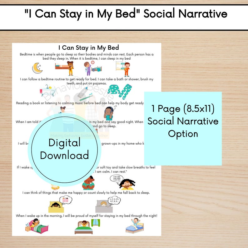 Bedtime Social Story: Sleep Training Visual Support (digital Download ...