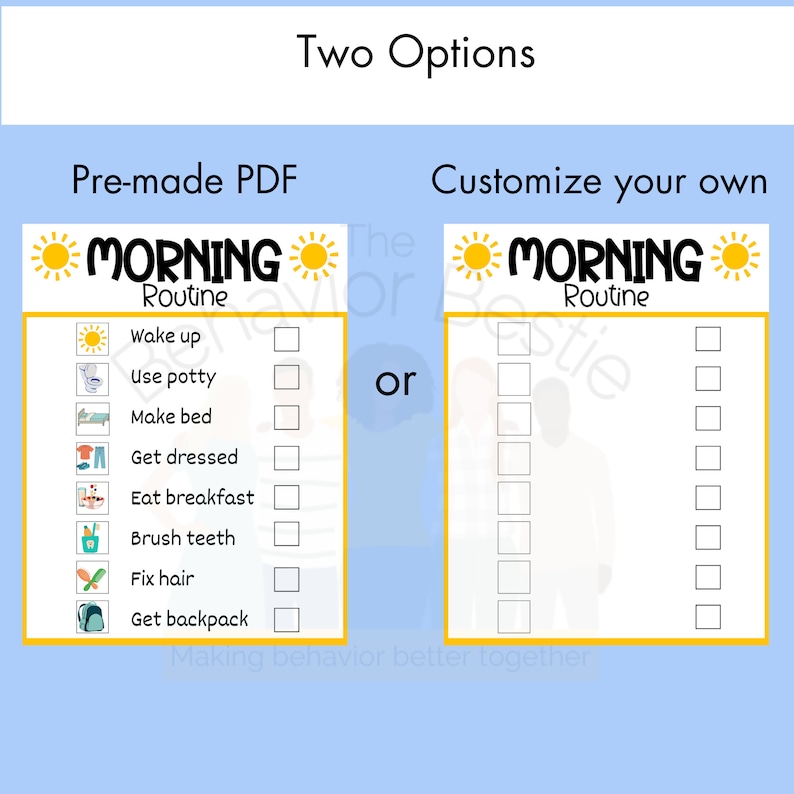Editable Kids Morning & Night Routine Checklist (digital Download) - Etsy