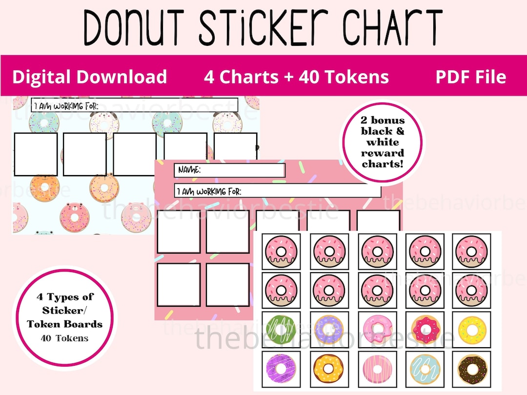 Donut Reward Chart | Digital Behavior Chart | Donut Sticker Chart ...