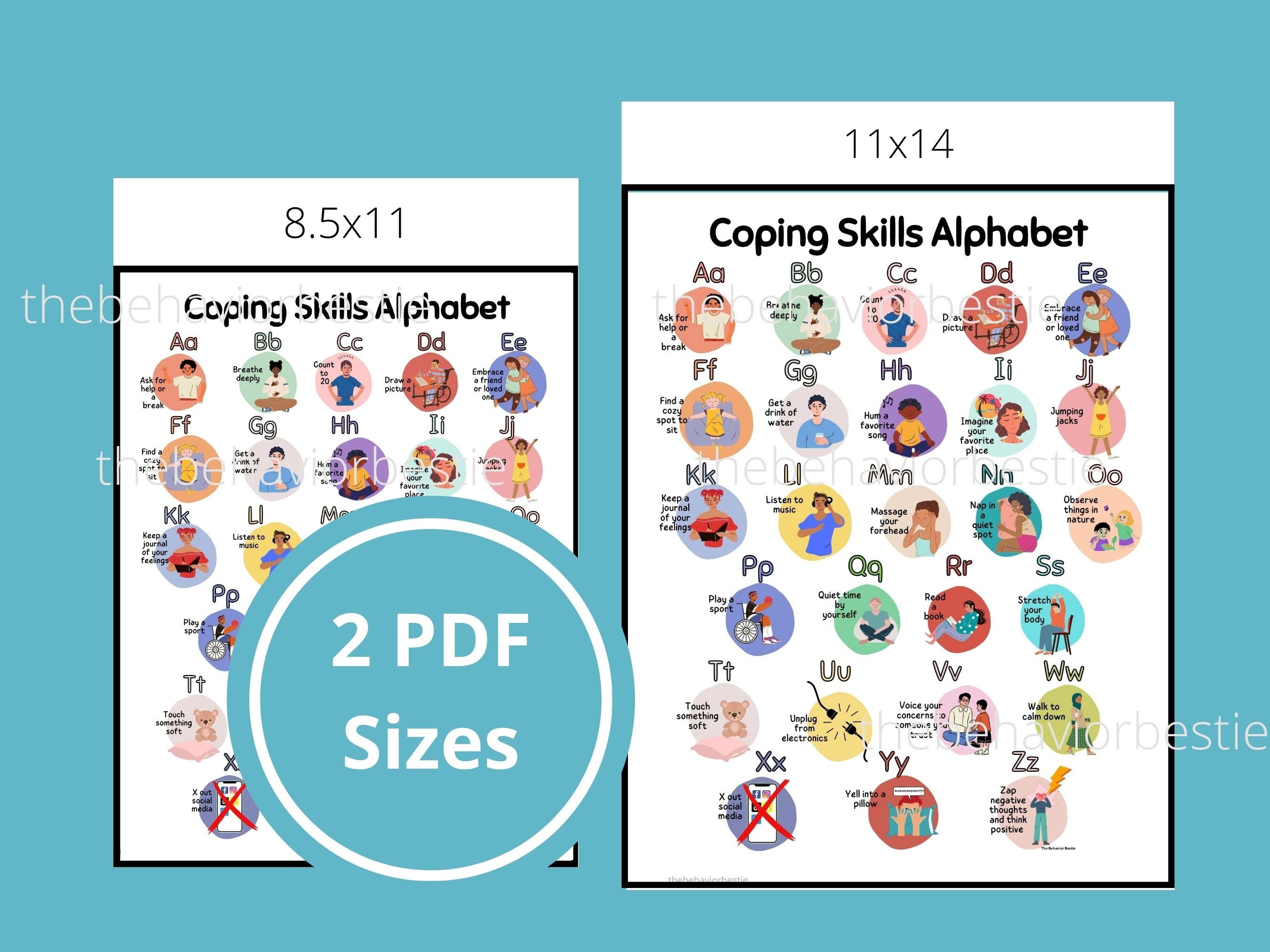 Coping Skills Alphabet Poster: Self Regulation for Children (digital ...