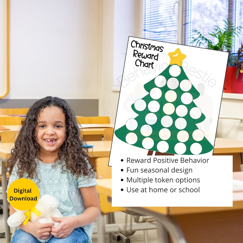 Christmas Reward Chart Printable Behavior Chart for (Instant Download ...
