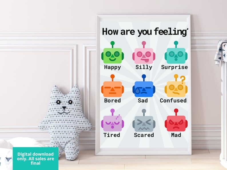 Robots Feelings Chart | Printable Emotions Chart | Robot Emotions Chart ...