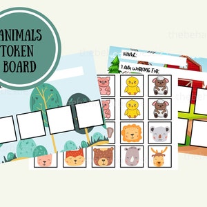 Cute Animals Token Board | Digital Animals Reward Chart | Farm Animals ...