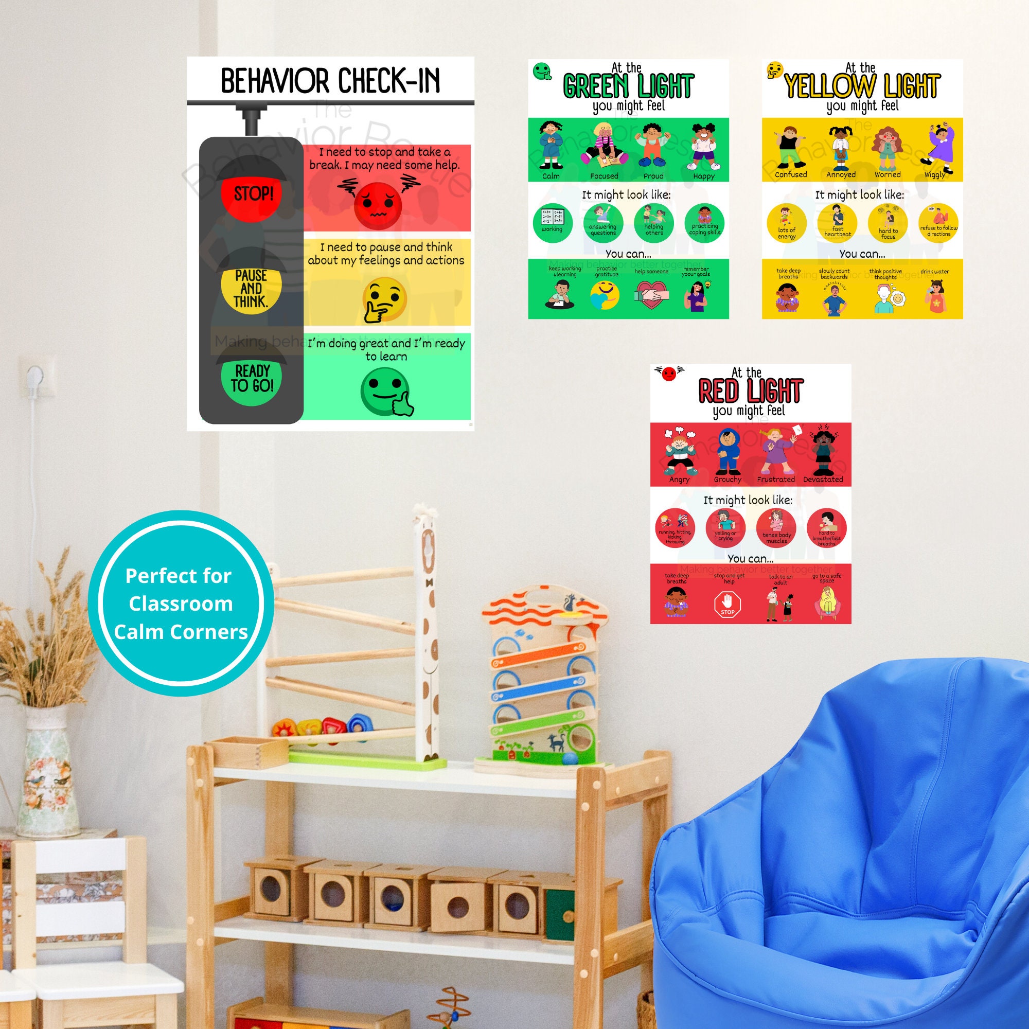 Traffic Signal Behavior Check-in: Kids Coping Skills | SEL Resources ...
