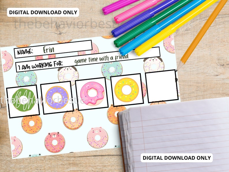 Donut Reward Chart | Digital Behavior Chart | Donut Sticker Chart ...