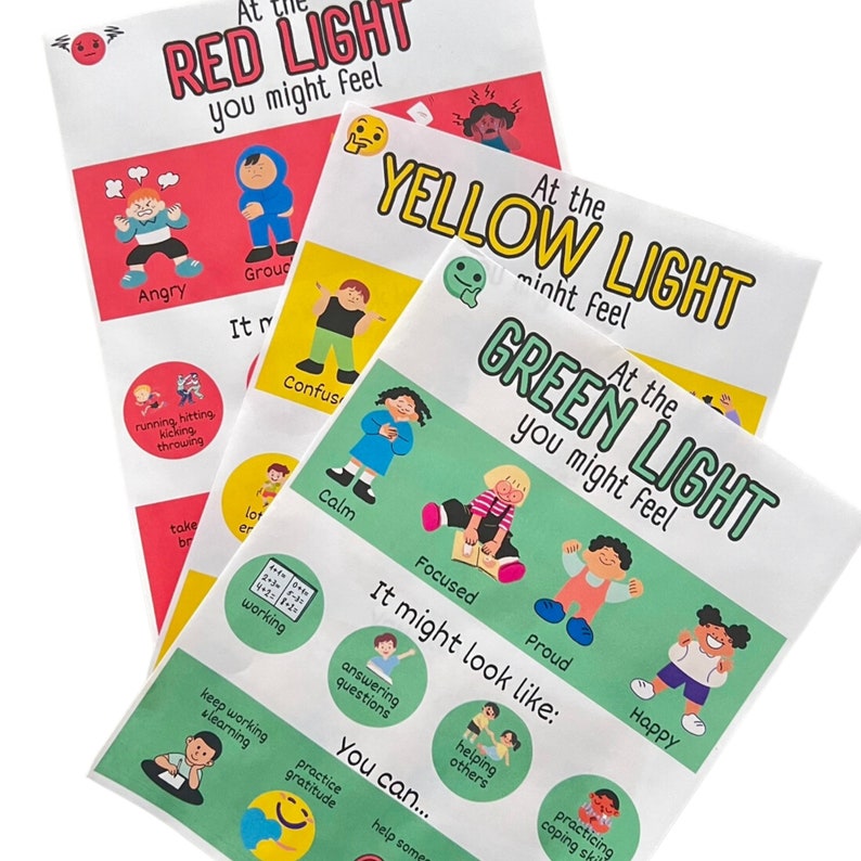 Traffic Signal Behavior Check-in: Kids Coping Skills (digital Download ...