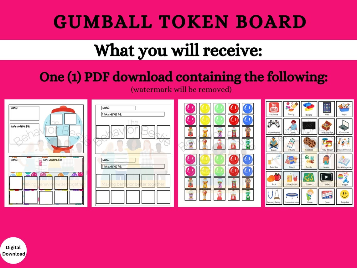 Gumball Sticker Chart Gumball Token Board Positive Behavior Chart ...