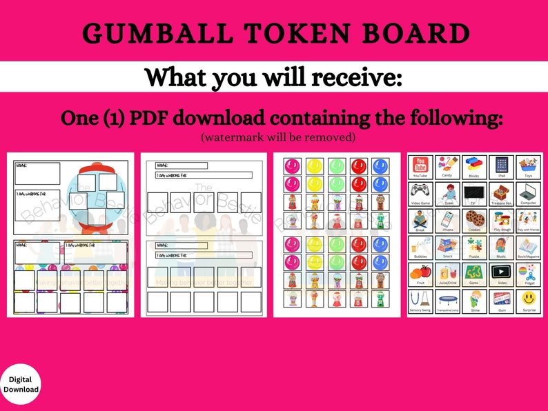 Gumball Sticker Chart Gumball Token Board Positive Behavior Chart ...