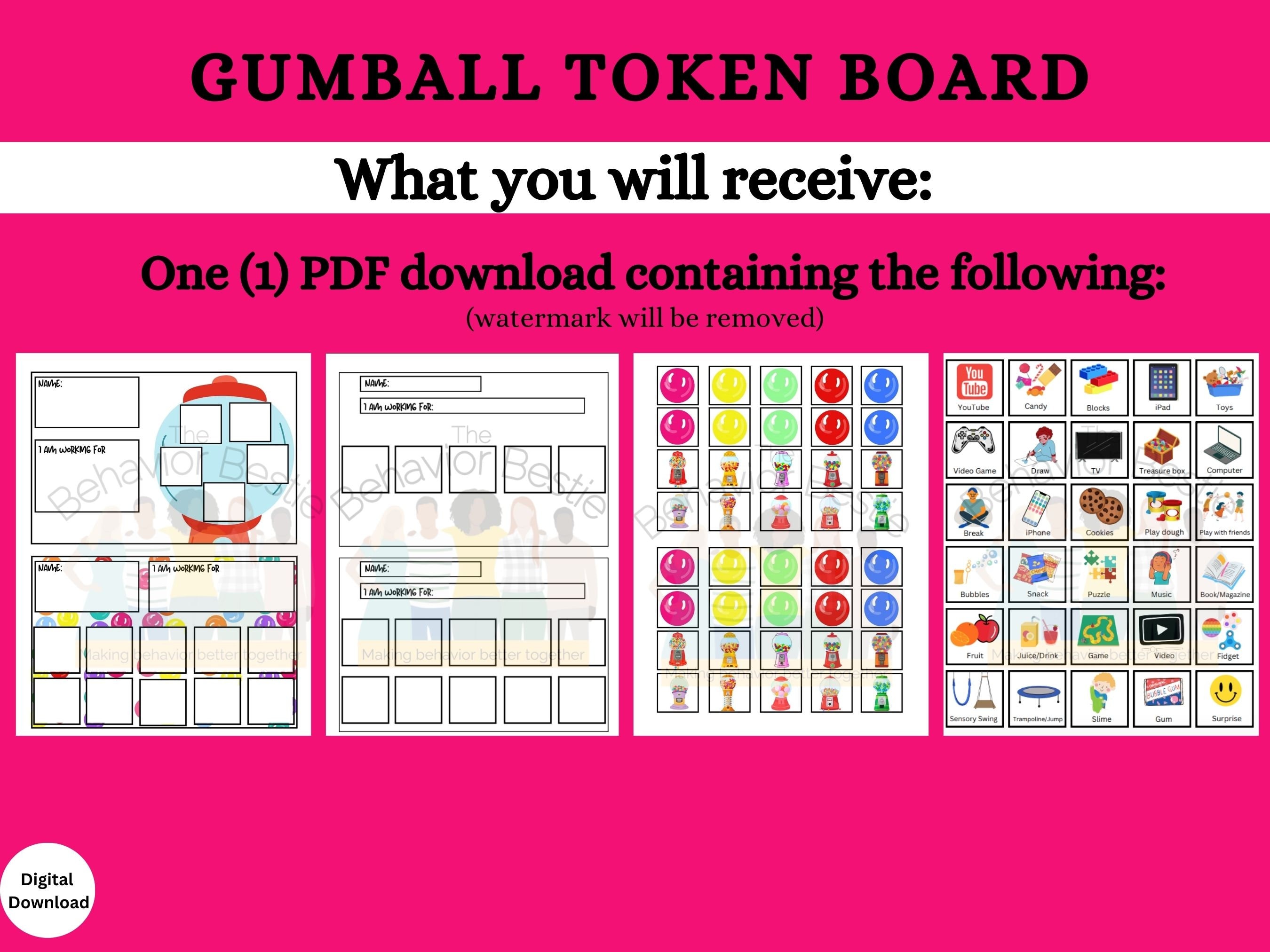 Gumball Sticker Chart Gumball Token Board Positive Behavior Chart ...