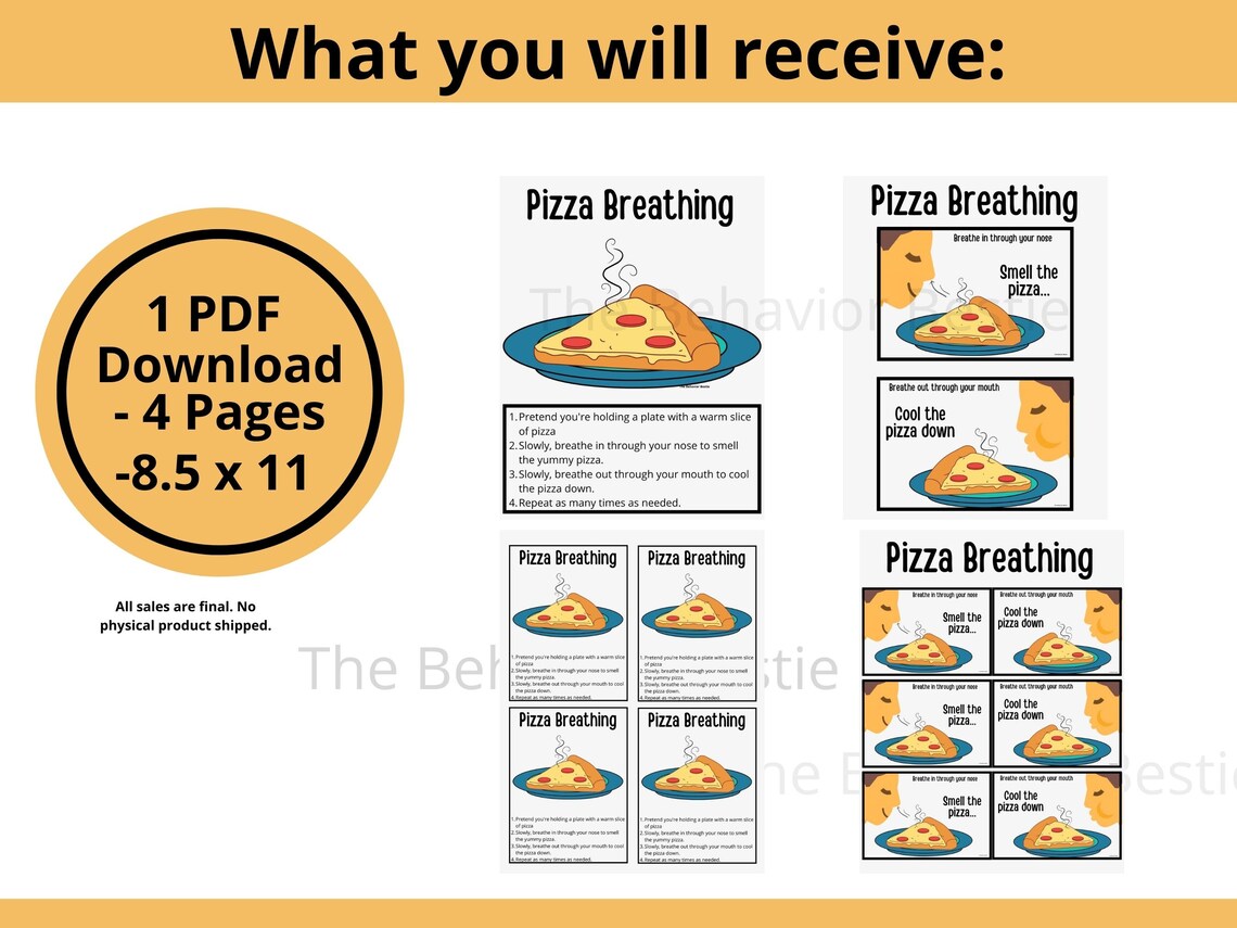 Pizza Breathing Strategy Coping Skills Breathing Visual for Kids ...