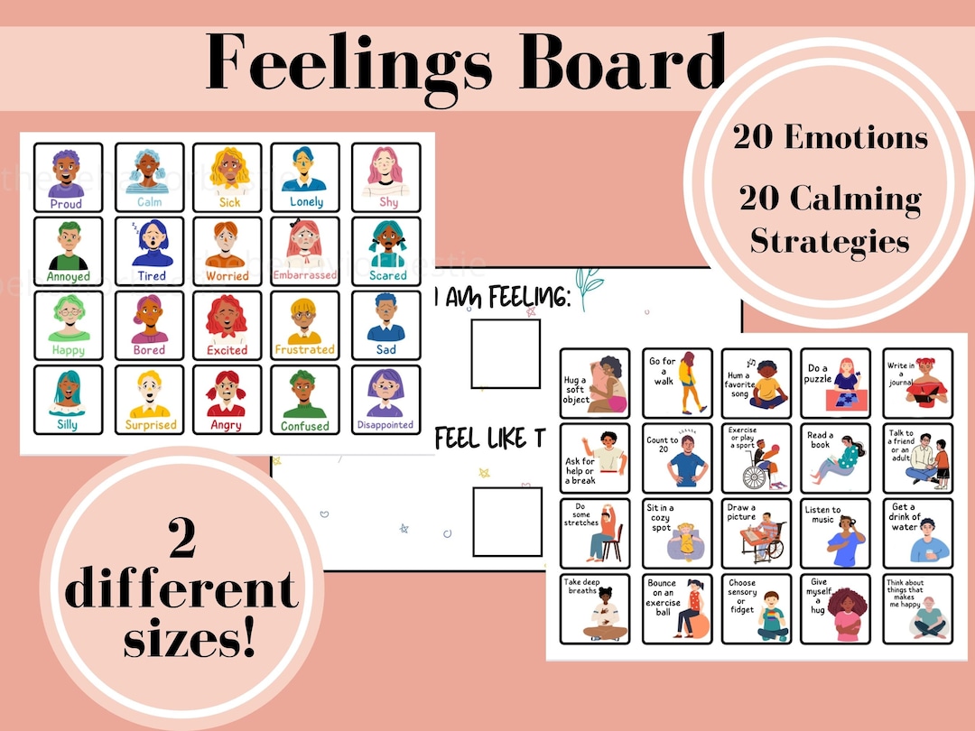 DIGITAL Feelings/emotions Board | Portable Feelings Chart | Emotions ...