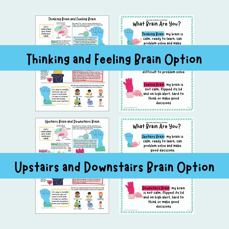 Emotional Regulation Brain Poster, Flip Your Lid Hand Model of Brain ...