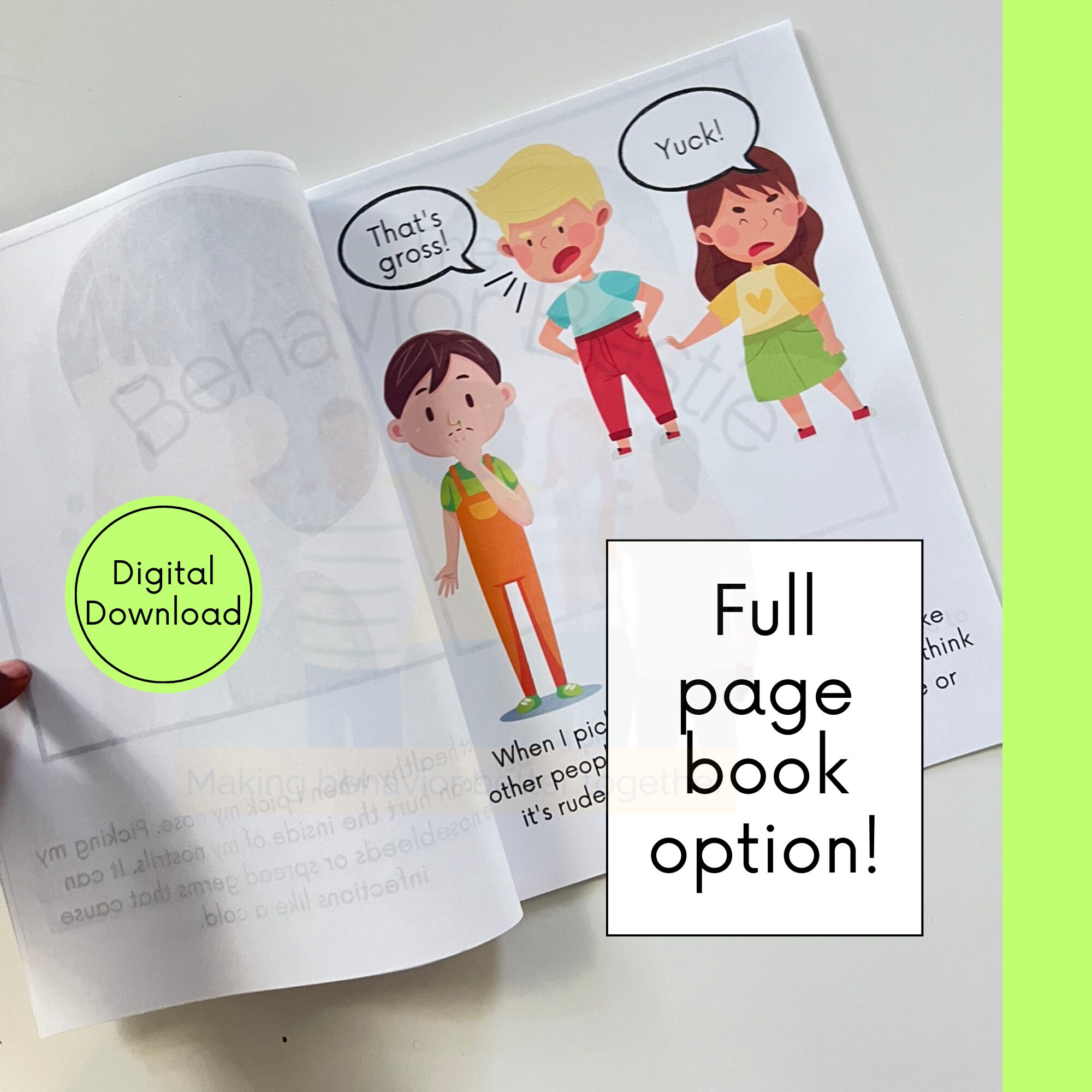 Picking Nose Social Skills Story, How to Stop Nose Picking Story for ...